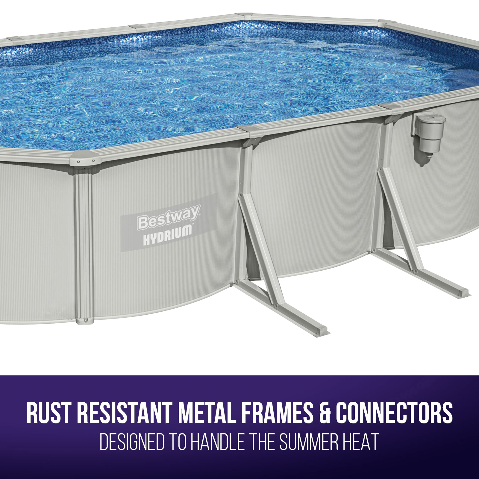 Bestway Hydrium Galvanized Steel Wall Above Ground Pool at Brianna ...