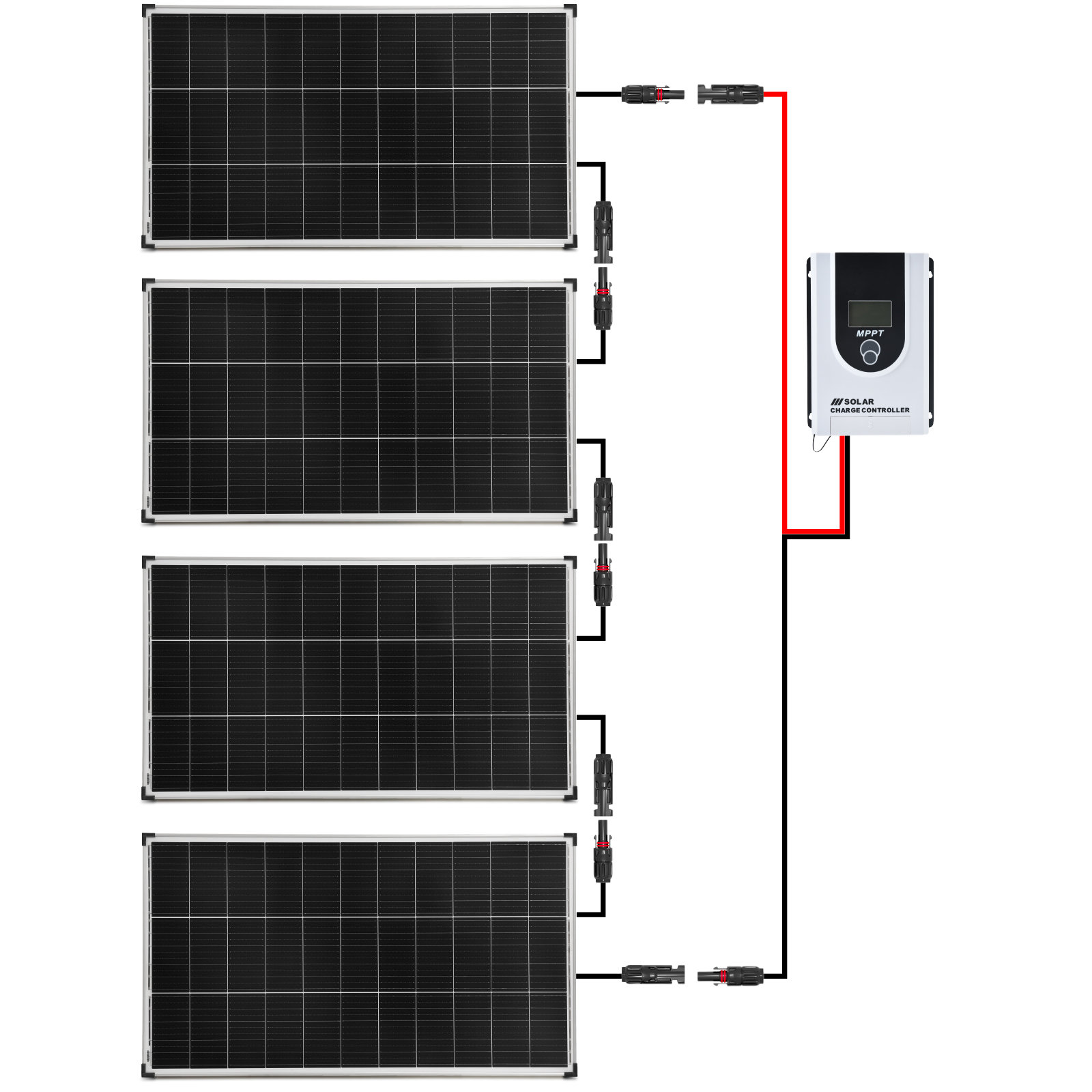 BUNDLE DEAL - LiFePO4 Battery Charging Kit 4x 160W Solar Panel 50A MPPT ...